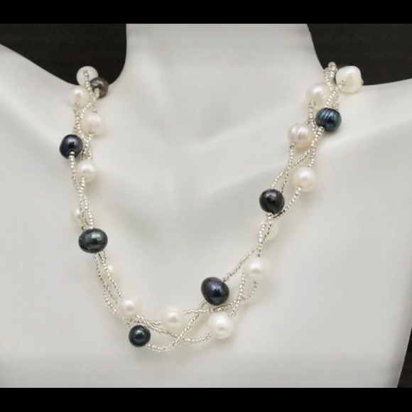 Genuine Pearl. | Jewelry | Nwt Genuine Pearl And Seed Bead Necklace 9 ...